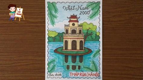 Hình ảnh Di Tích Trong Thiết Kế Tem Bưu Chính Thiết Kế Tem Bưu Chính Vẽ Tháp Rùa Hà Nội