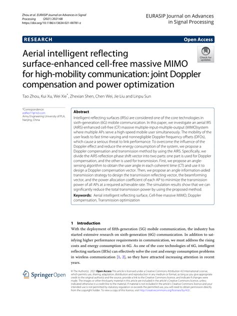 Pdf Aerial Intelligent Reflecting Surface Enhanced Cell Free Massive