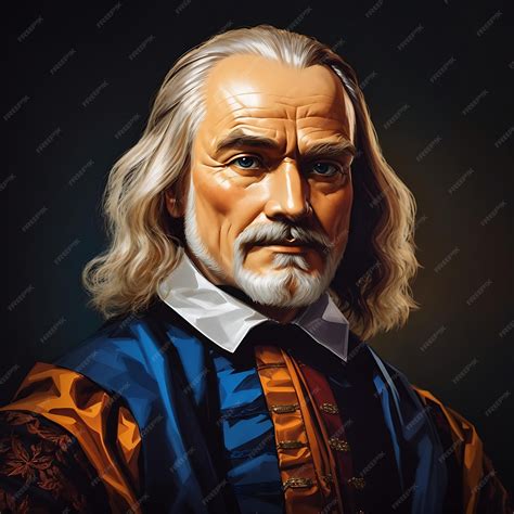 Premium Ai Image A Portrait Of Thomas Hobbes Rendered In A Classical