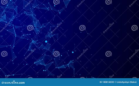 Network Connection Structure Big Data Digital Blue Background Vector Science Background With