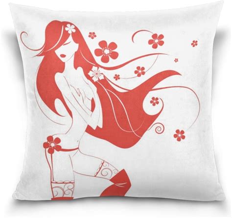 Wellsay Beautiful Sexy Nude Girl Velvet Plush Throw Pillow Cushion Case Cover X