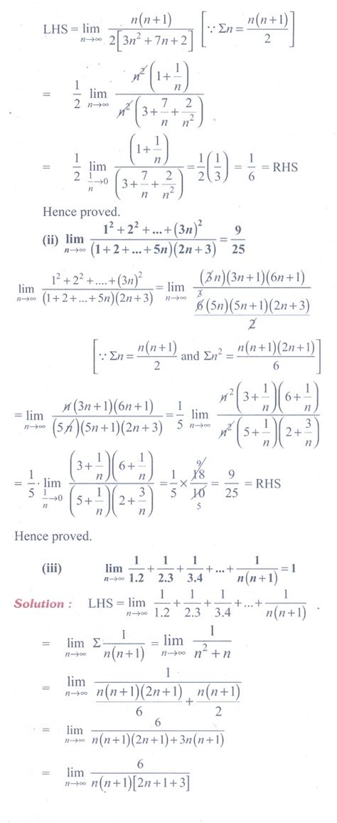 Exercise Applications Of Limits Problem Questions With Answer Solution Mathematics