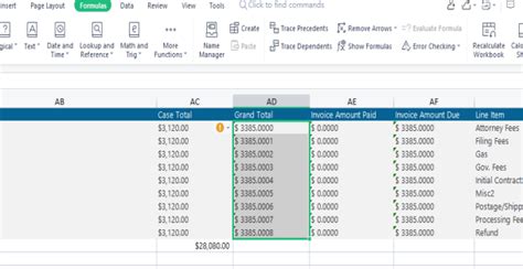 how to insert a formula on report exported excel file mitratech
