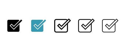 Checkbox Icon Set Check Box Tick Mark Symbol Vector Image