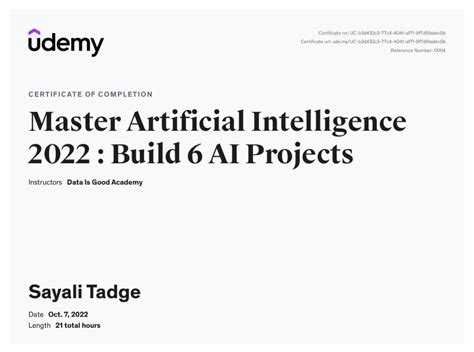 sayali tadge on linkedin artificialintelligence datascience udemycourse