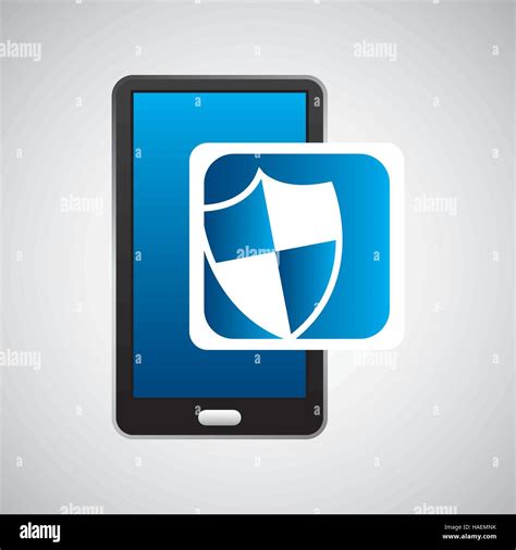 Mobile Phone Icon Shield Protection Social Media Vector Illustration Eps 10 Stock Vector Image