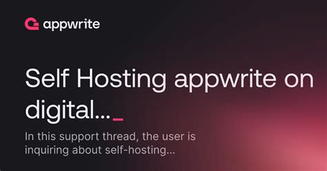 Self Hosting Appwrite On Digital Ocean Threads Appwrite