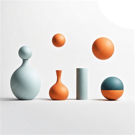 기하학적 모양과 형태의 3d 렌더링 프리미엄 Ai 생성 벡터