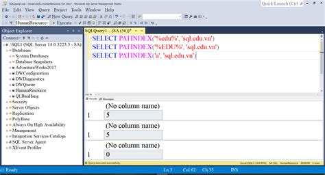 Patindex Hàm Tìm Chuỗi Và Trả Về Vị Trí Tìm Thấy