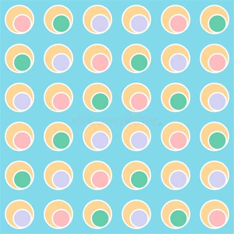 Seamless Circle Overlap Pattern Design Vector Regular Texture Stock Illustration