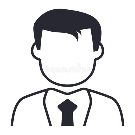 Man With Tie Symbol Vector Icon Stock Vector Illustration Of Leadership Avatar 202484697