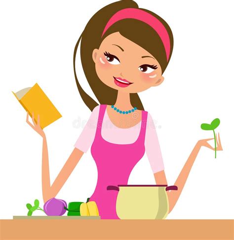 Hausfrau Kochen Vektor Abbildung Illustration Von Erwachsener 11762252