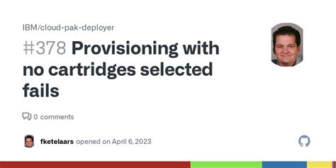 Provisioning With No Cartridges Selected Fails · Issue 378 · Ibmcloud