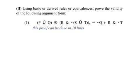 ii using basic or derived rules or equivalences