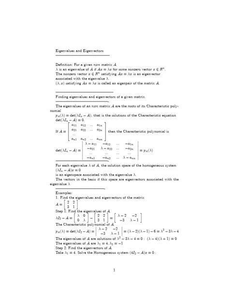 Eigenvalues And Eigenvectors Examples Pdf Eigenvalues And Eigenvectors Matrix Theory