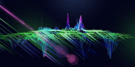 Abstract Background Contain Color Graph From Lines Data On Dark Technology 3d Wireframe