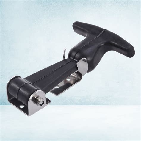 Leorx 1pc Stainless Steel T Handle Draw Latch Flexible Hasp For Cart And Tool Box Black
