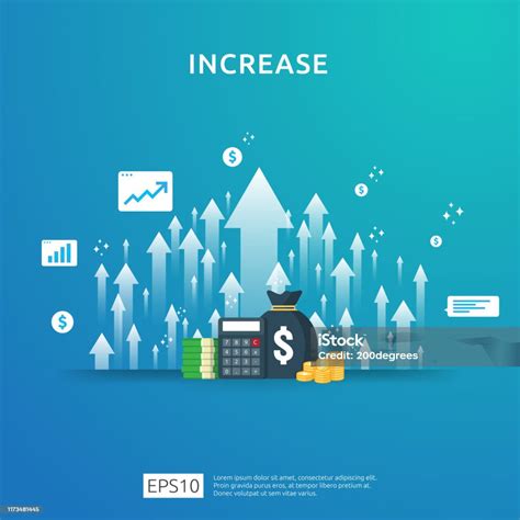 소득 급여 비율 증가 화살표로 투자 Roi 개념에 대한 수익의 재무 성과 영업이익 률 을 달성했습니다 비용 판매 아이콘 달러