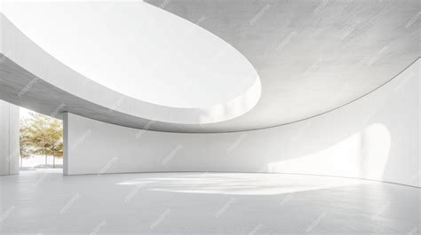 Modern Minimalist Concrete Architecture With Circular Skylight