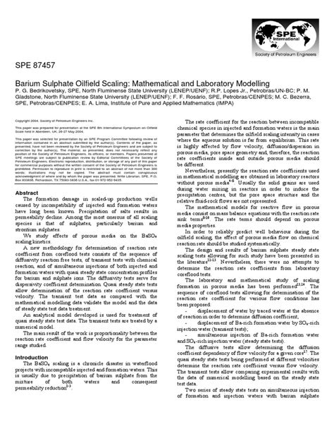 2004 Bedrikovetsky Et Al Barium Sulphate Oilfield Scaling