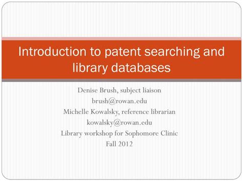 ppt introduction to patent searching and library databases powerpoint