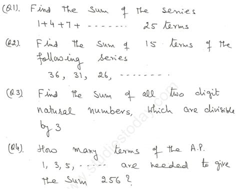 cbse class 10 mathematics arithmetic progression assignment set m