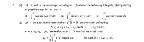 Solved (a) ﻿Let m ﻿and n ﻿be non-negative integers. Evaluate | Chegg.com