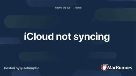 Icloud Not Syncing Macrumors Forums