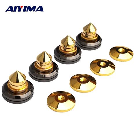 Aiyima 4 쌍 미니 휴대용 오디오 스피커 스파이크 스피커 수리 부품 Diy 스피커 스탠드 충격 핀 손톱 및 패드 액세서리