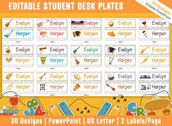 Student Desk Plates Printable Editable Musical Instruments Classroom Name Tag