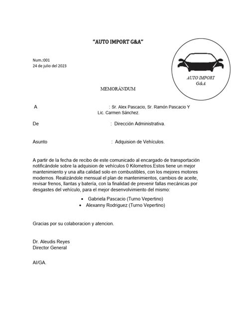 Auto Import G Memorandum Pdf Vehículos Transporte