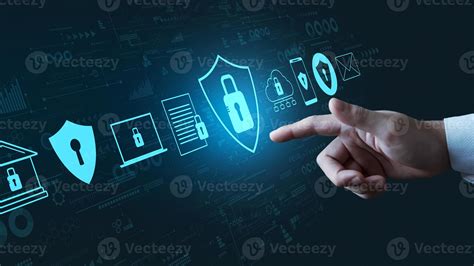 Cybersecurity Privacy Data Protection Concept Businessman Touching