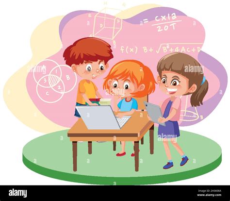 Student Studying Math Clipart