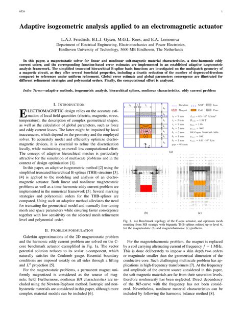 Pdf Adaptive Isogeometric Analysis Applied To An Electromagnetic Actuator