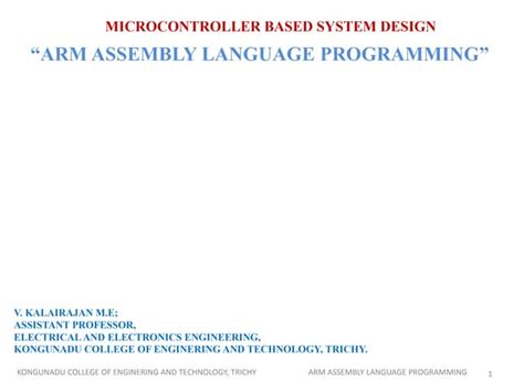 Arm Assembly Language Programming Pptx
