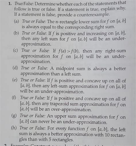 solved 1 true false determine whether each of the