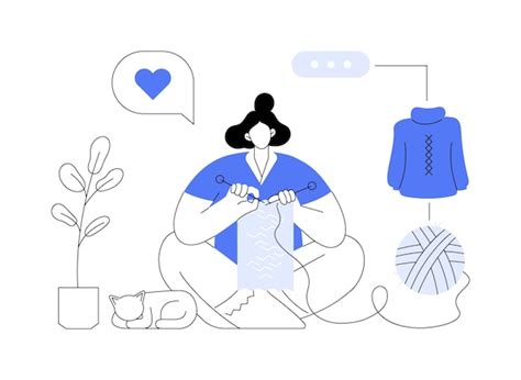 추상 개념 벡터 일러스트 레이 션을 뜨개질 하는 방법 알아보기 프리미엄 벡터