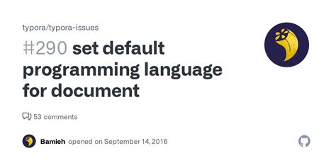 Set Default Programming Language For Document · Issue 290 · Typora