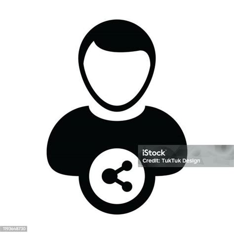 소셜 아이콘 벡터 남성 프로필 아바타 와 공유 기호 에 A 문말 그림 Communications Director에 대한 스톡