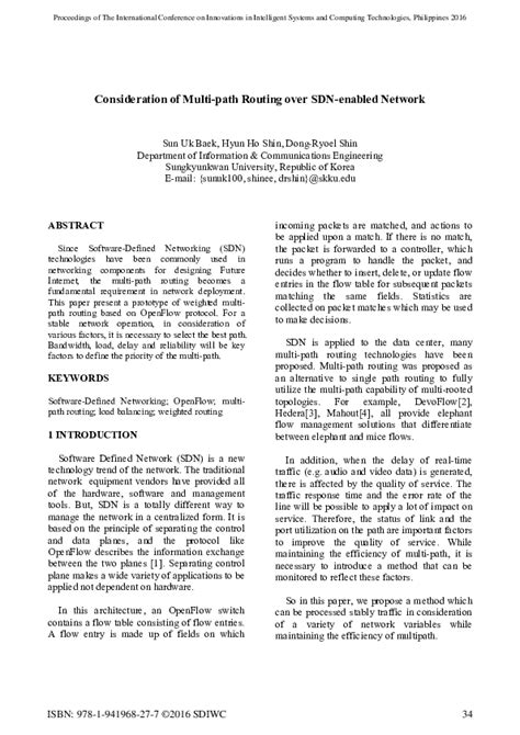 Pdf Consideration Of Multi Path Routing Over Sdn Enabled Network