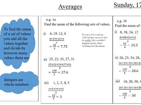 Averages Lesson 1 Finding Mean Median And Mode Teaching Resources