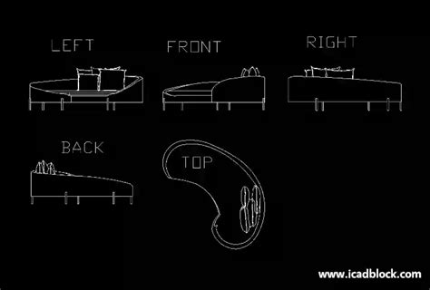 Curved Sofa Cad Block In Autocad Icadblock 59 Off