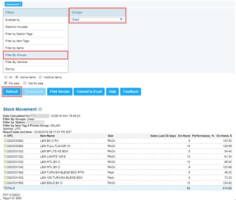 Stock Movement Report