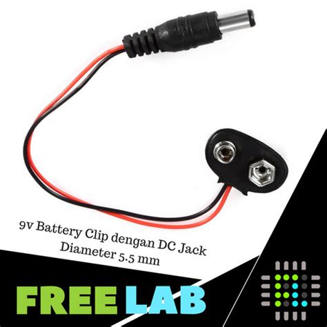 Jual Battery 9v Clip Baterai Klip Dengan Dc Jack Untuk Arduino Uno Mega