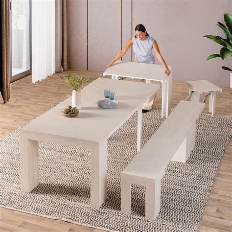 Transformer Table Solid Wood Extendable Dining Table