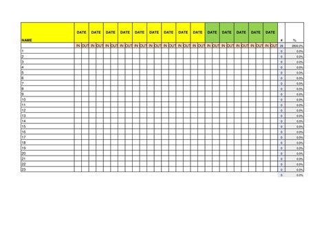Free Printable Attendance Sheet Templates Word Excel Pdf