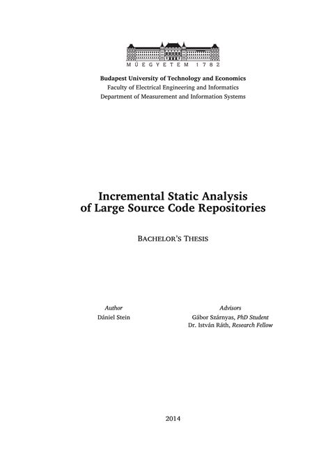 Incremental Static Analysis Of Large Source Code Repositories Docslib