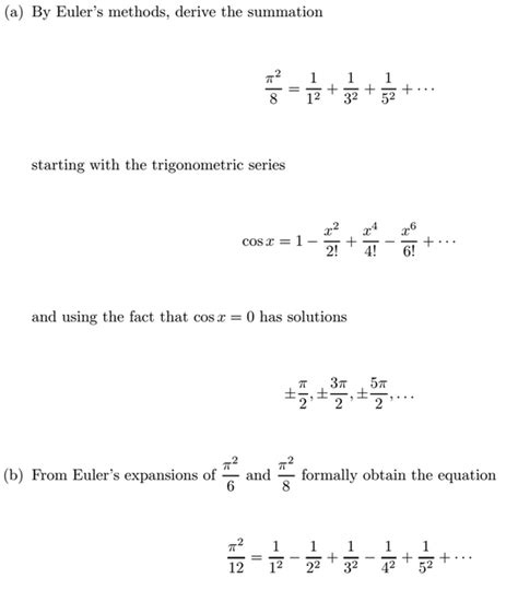 Solved By Euler S Methods Derive The Summation Chegg