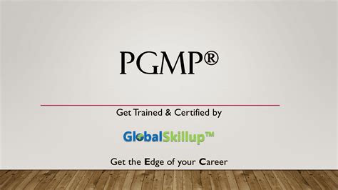 Private PgMP Coaching On Program Management Professional GlobalSkillup