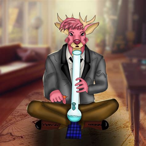Artstation A Deer Fursona Getting High